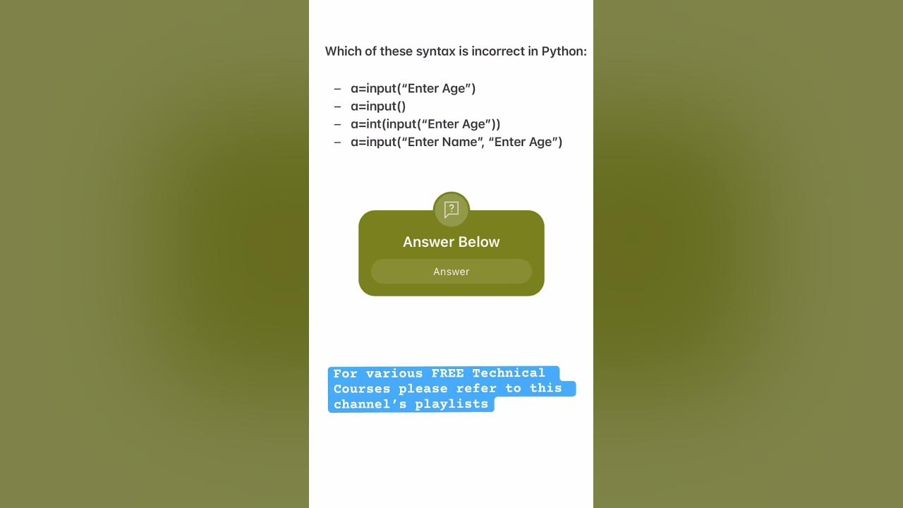 Python Mcq 7 Pythonmcq Pythonlearning Pythonshorts Youtube