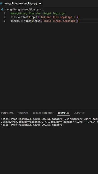 Program Python - Menghitung Luas Segitiga #shorts - YouTube