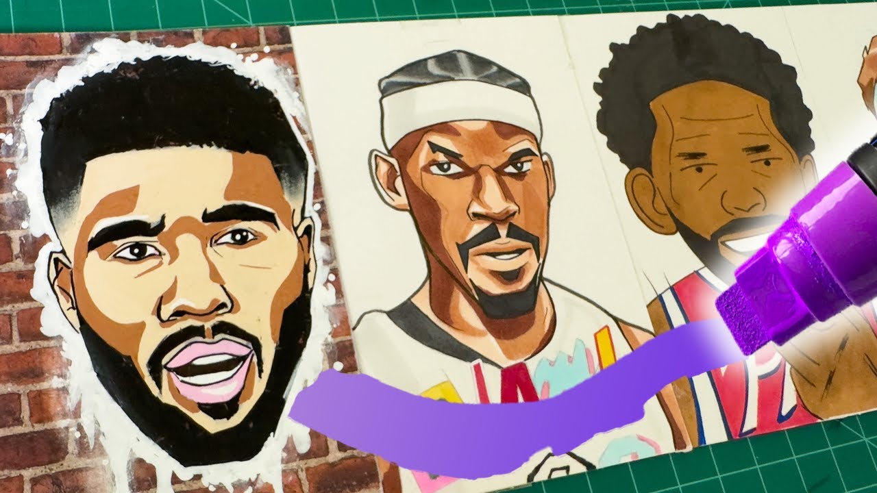 Drawing NBA STARS In CRAZY Art Styles- Episode 1🔥🎬 - YouTube
