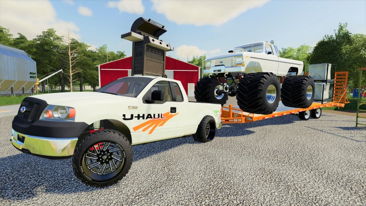 Using U-Haul to move Monster truck | We got FIRED | Farming Simulator ...