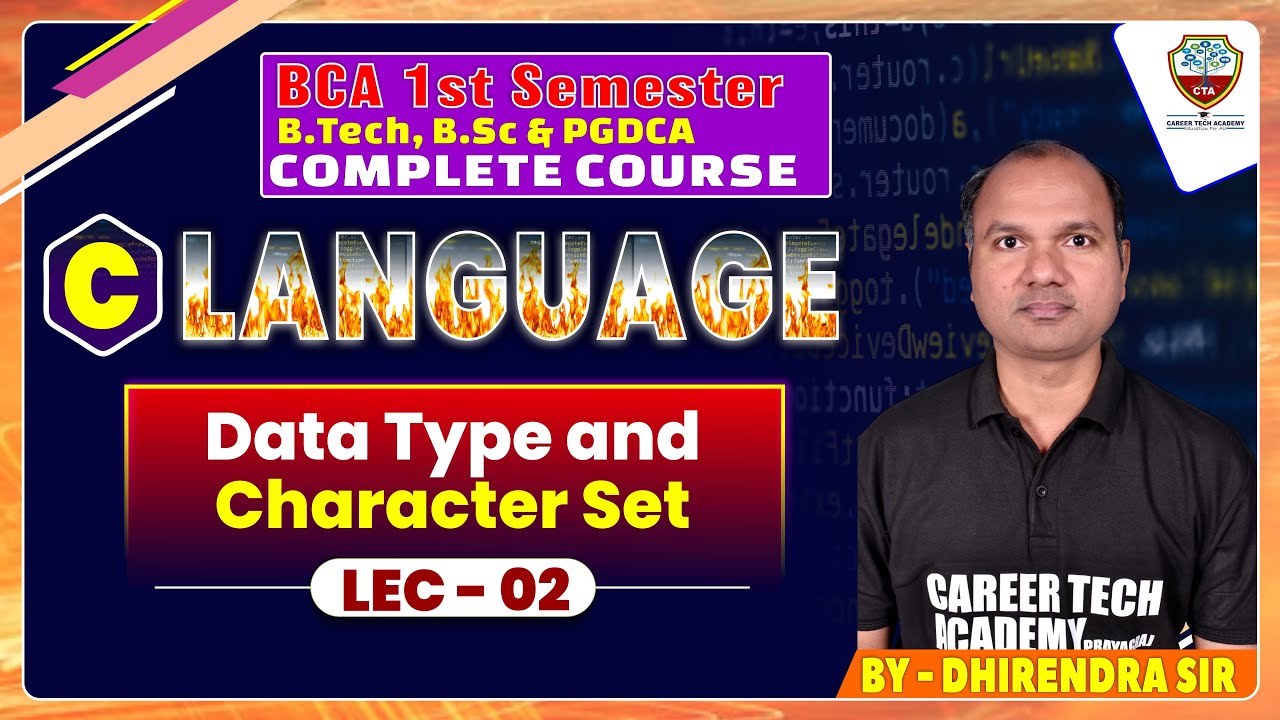 Bca C Programming Data Type And Character Set Day 02 Programming For Beginners In Hindi