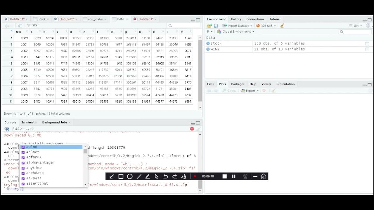Descriptive statistics in R studio and R programming. How to make plots, histogram, qqplot, box ...