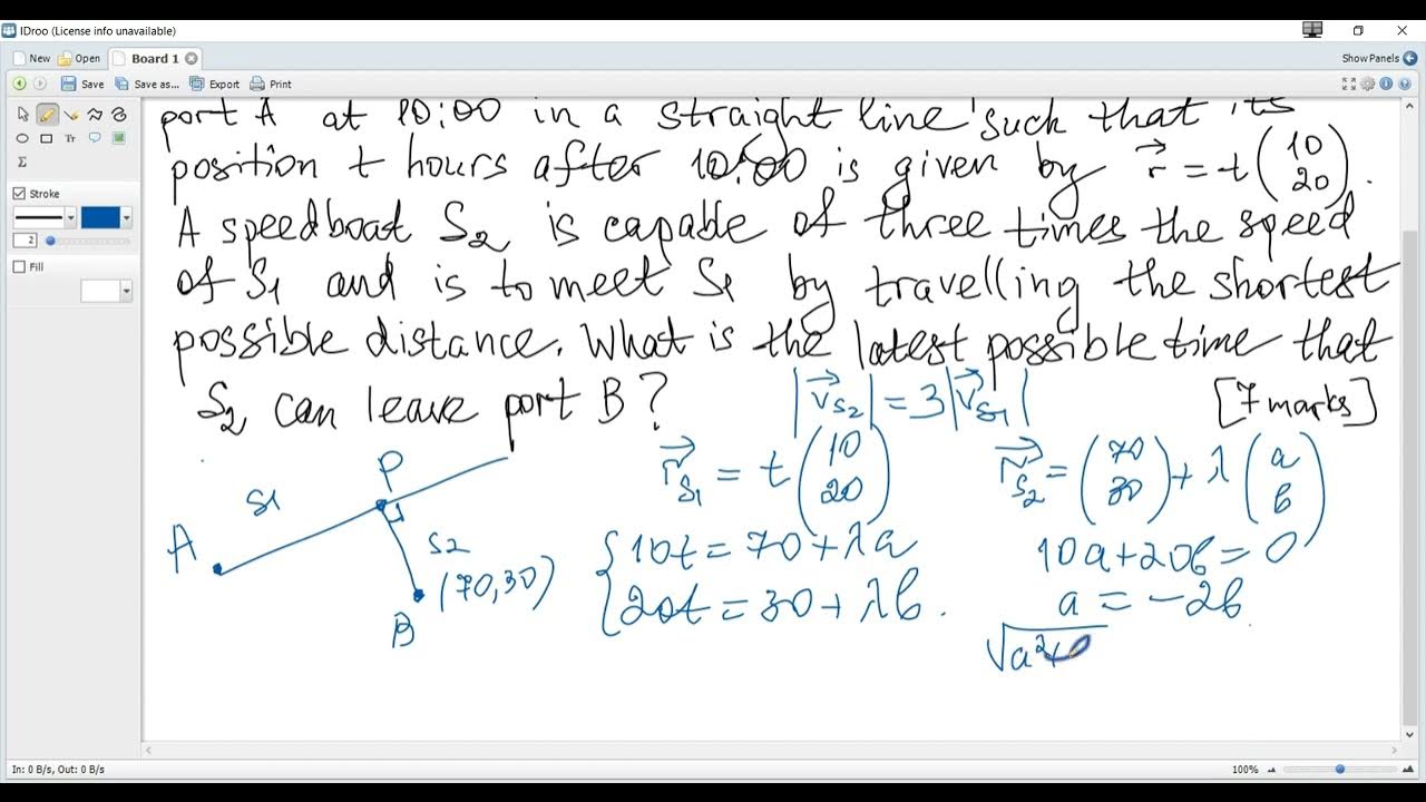 IB Maths AA/AI HL. Vectors. Lines. Ex. 1. Application to kinematics ...
