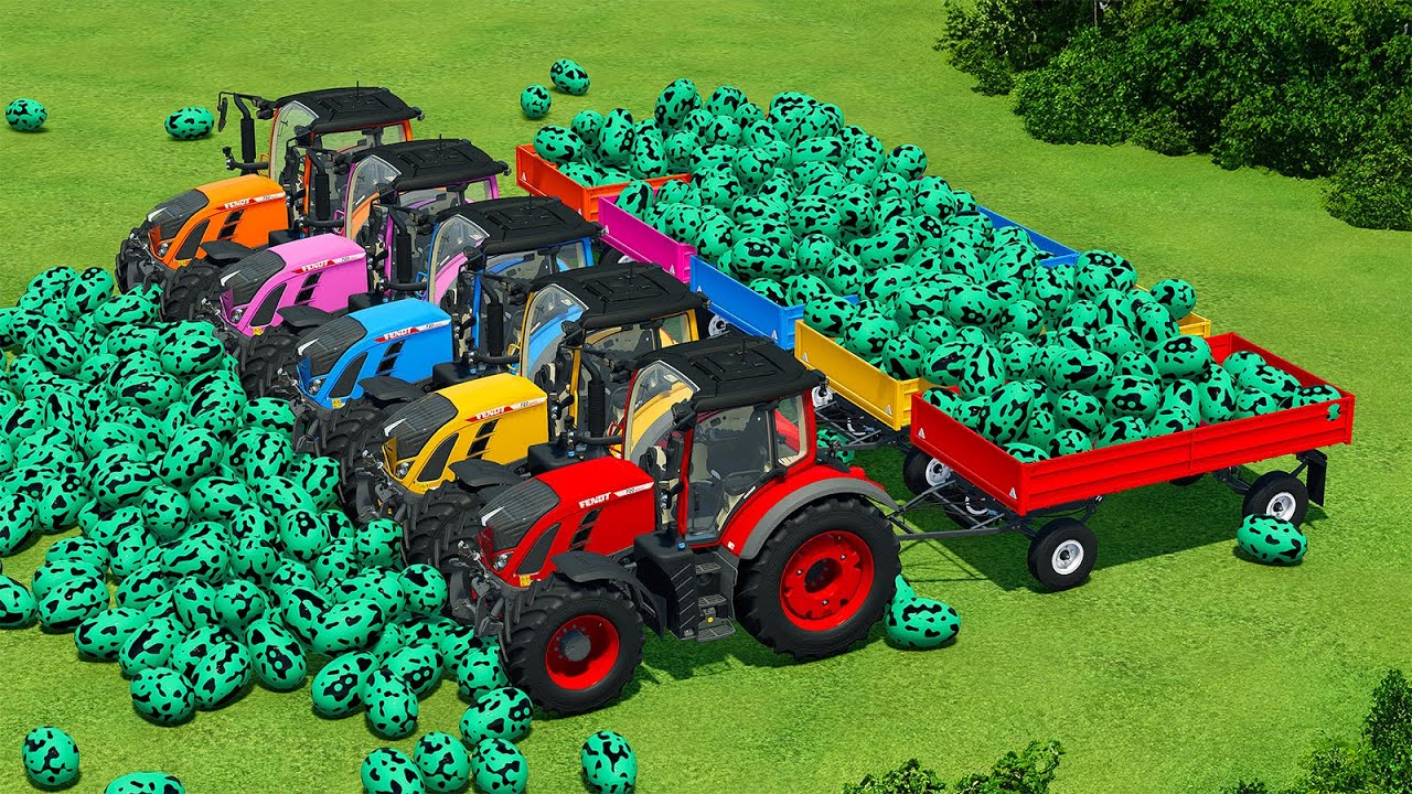 LOAD AND TRANSPORT SNAKE EGGS ON THE JUNGLE WITH FENDT TRACTORS - Farming Simulator 22 - YouTube