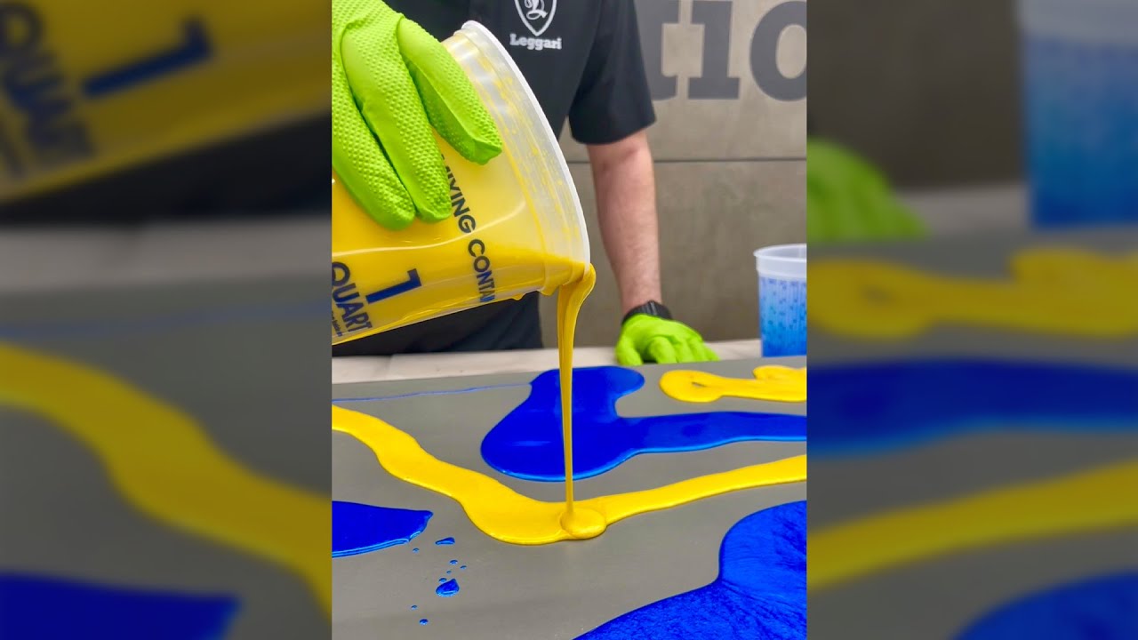 #Shorts Easy Blue & Yellow Epoxy Board Using A Simple Technique - YouTube