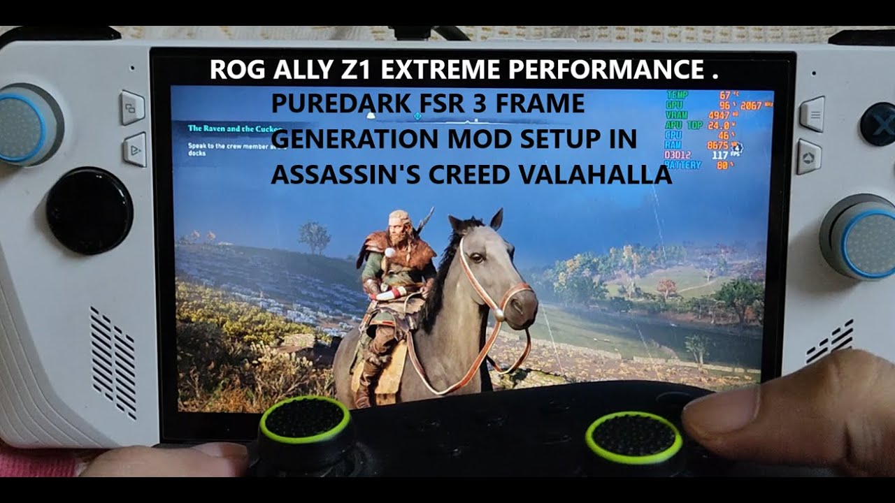 Rog Ally Z1E Assassin's Creed Valhalla Puredark FSR 3 Frame Generation ...