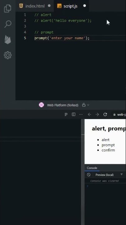 alert, prompt and confirm in JavaScript - #beadeveloper - YouTube