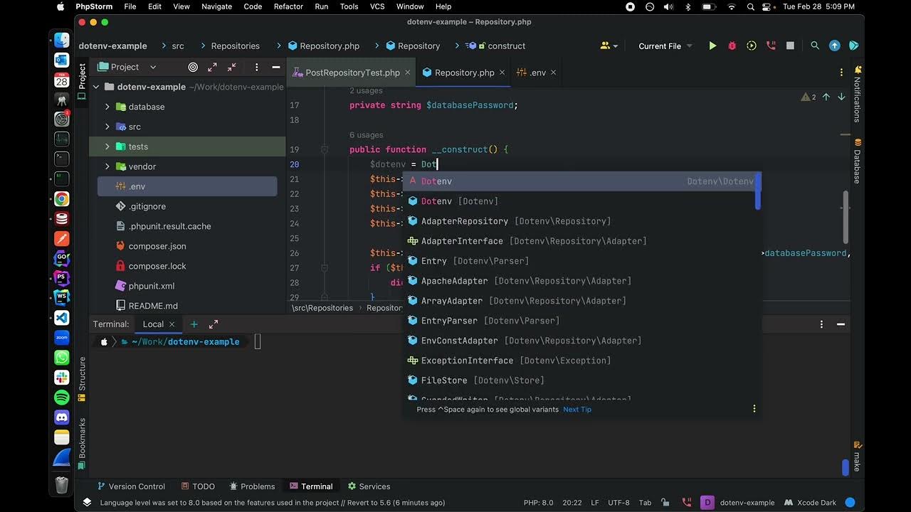 Intro to PHP: Managing environment credentials using vlucas/phpdotenv - YouTube