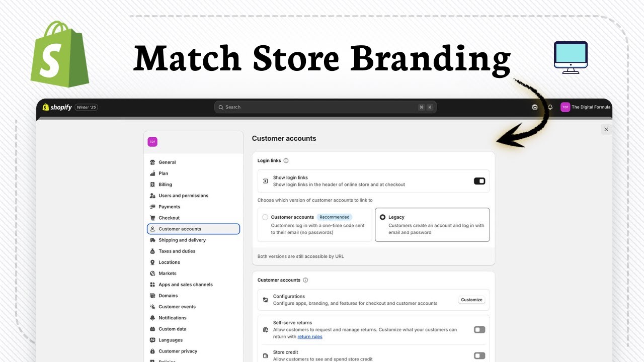 How to customize the classic customer account pages in Shopify - YouTube