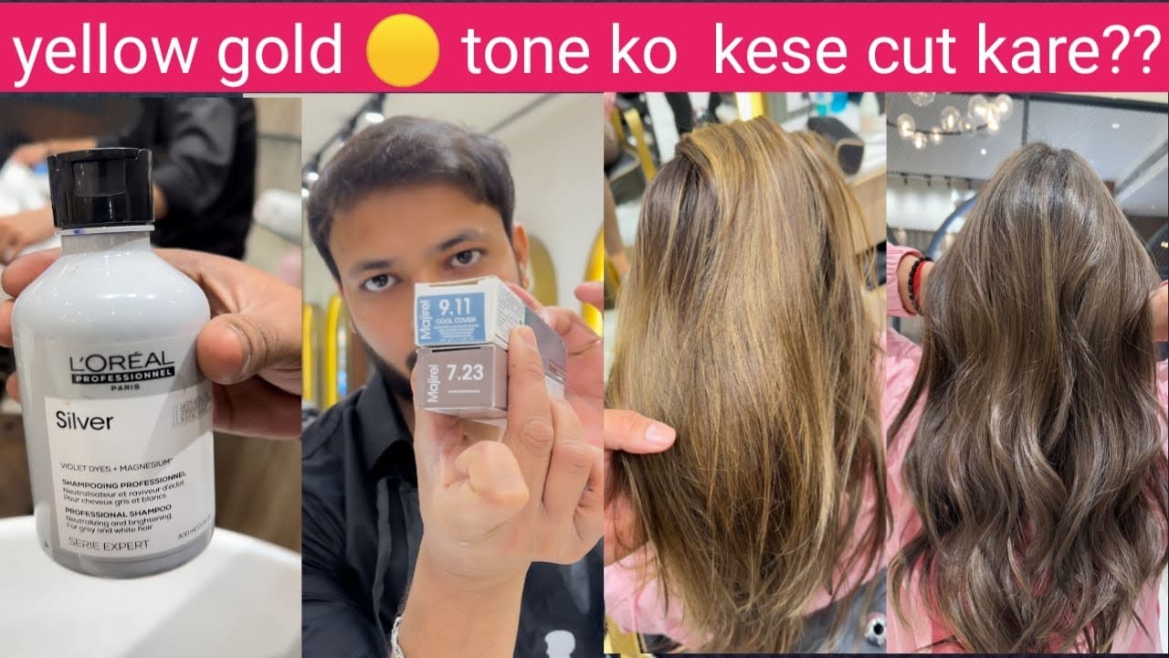 Yellow gold hair color ko kese down kare | Hindi tutorial - YouTube