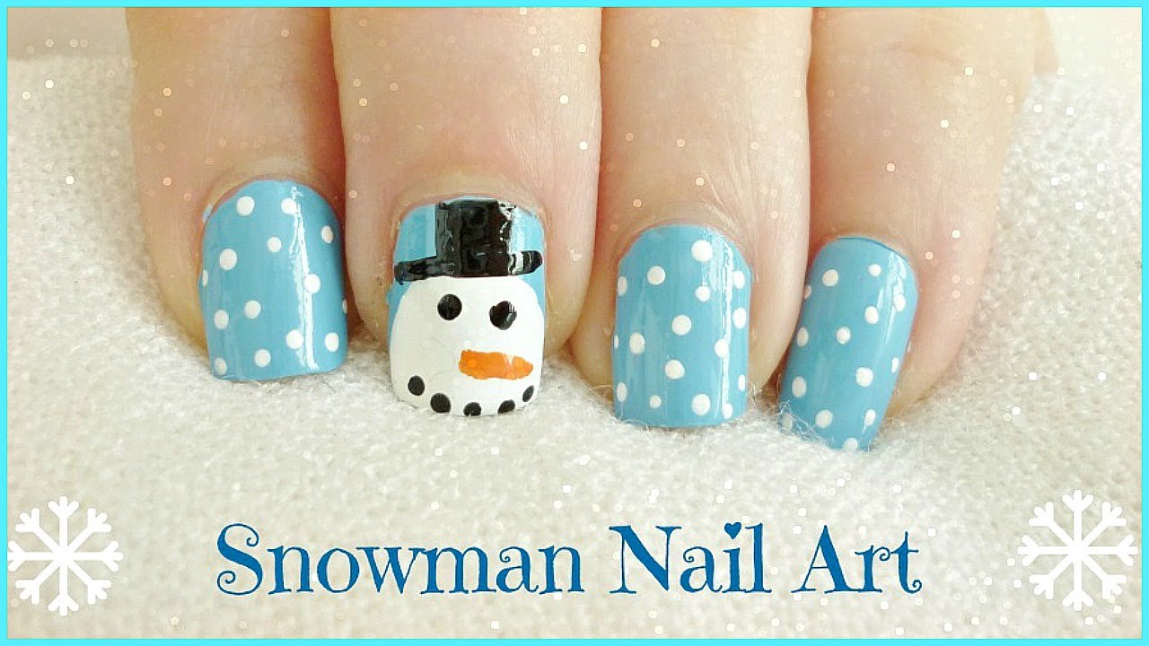 Snowman Nail Art! (For Beginners) - YouTube
