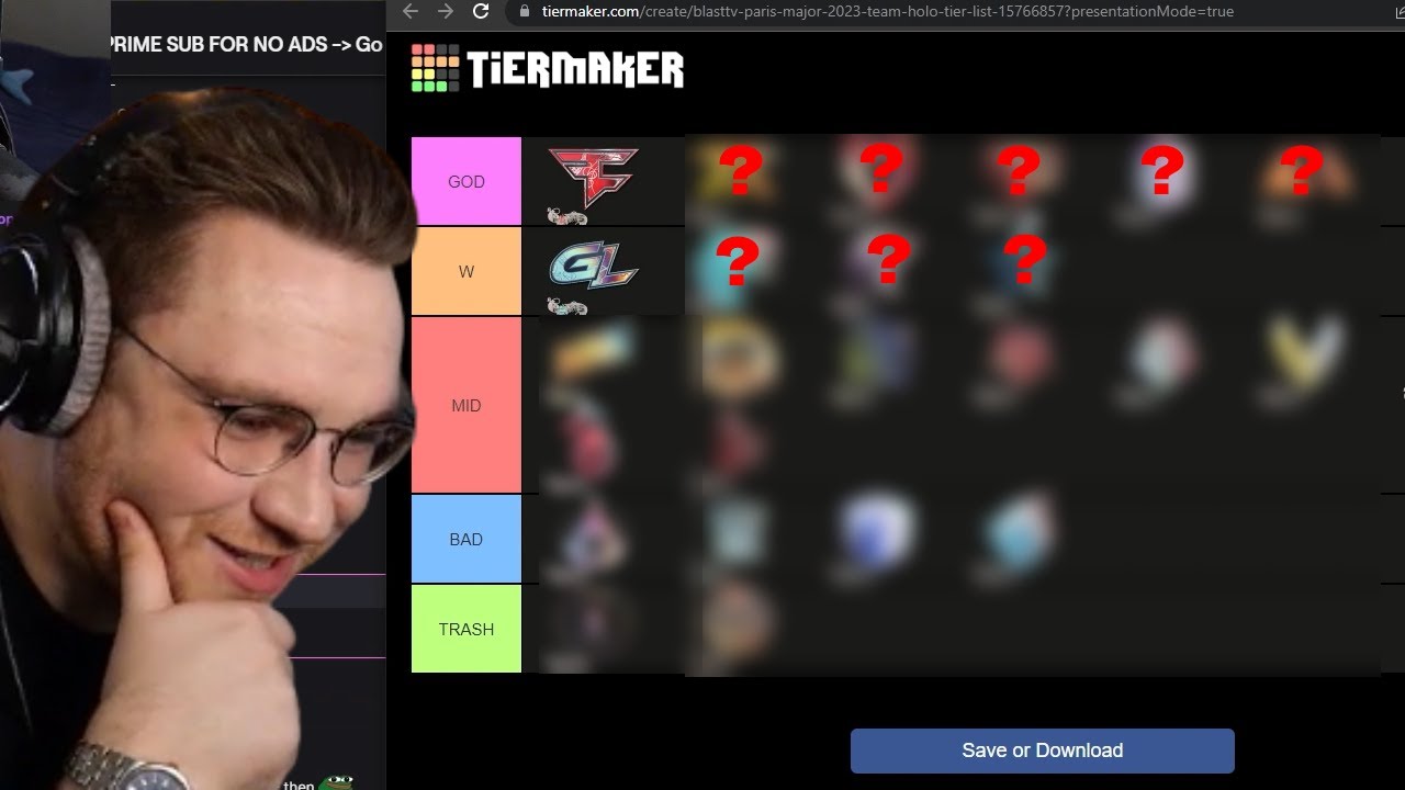 OhnePixel makes PARIS MAJOR tier list - YouTube
