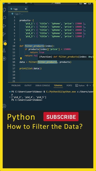 Python Tutorial For Beginners (Filter Data) Python In Telugu, Learn Python, Python Course # ...