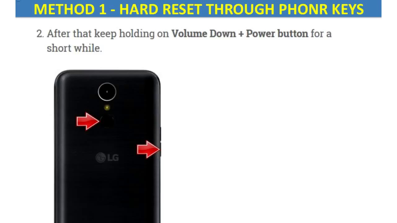 Hard Reset LG X401 - YouTube