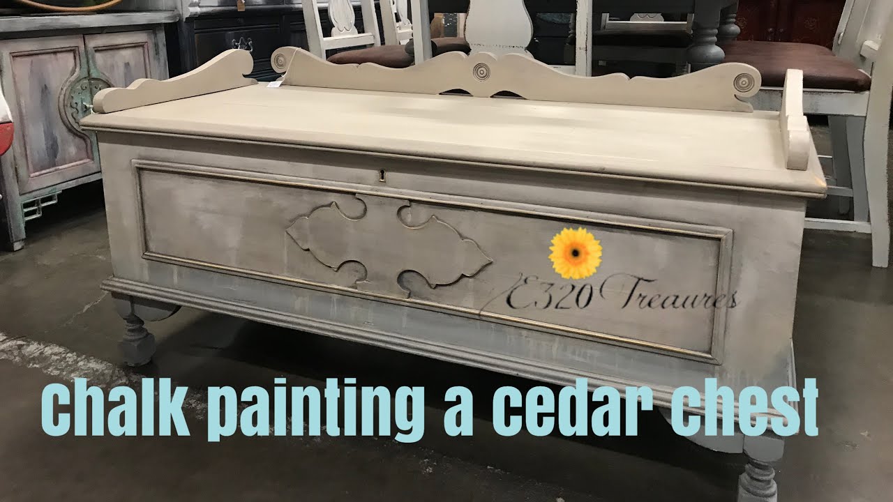 Neutral colored chalk paint on a cedar chest. Let’s water this down ...