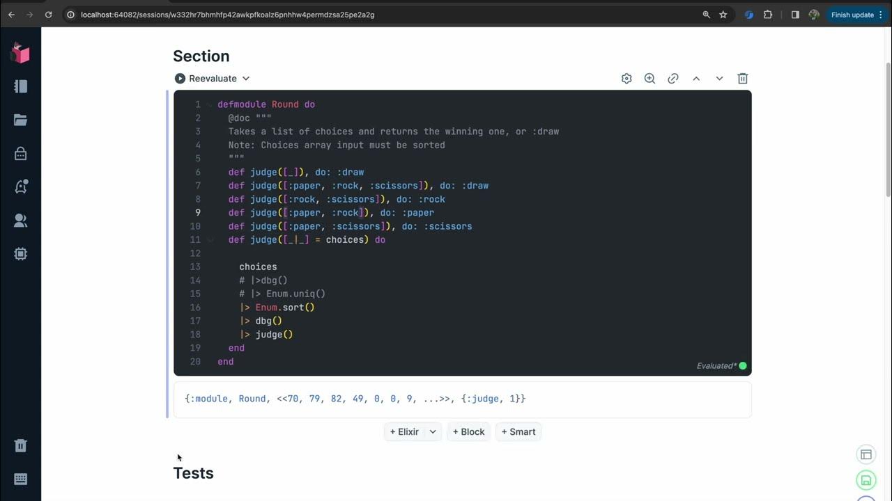 1h Build #3 - TDD Rock Paper Scissors in Elixir - YouTube