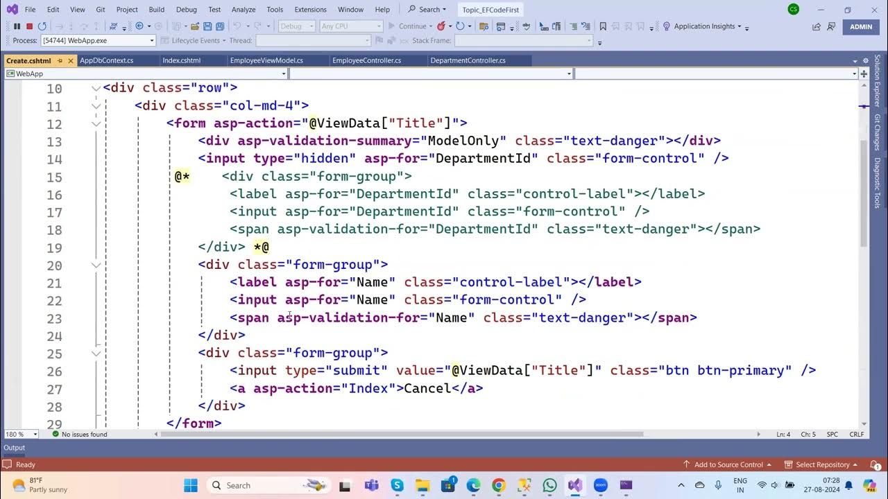 Implement the Code first approach in EF Core using Migration :Part 3 - YouTube