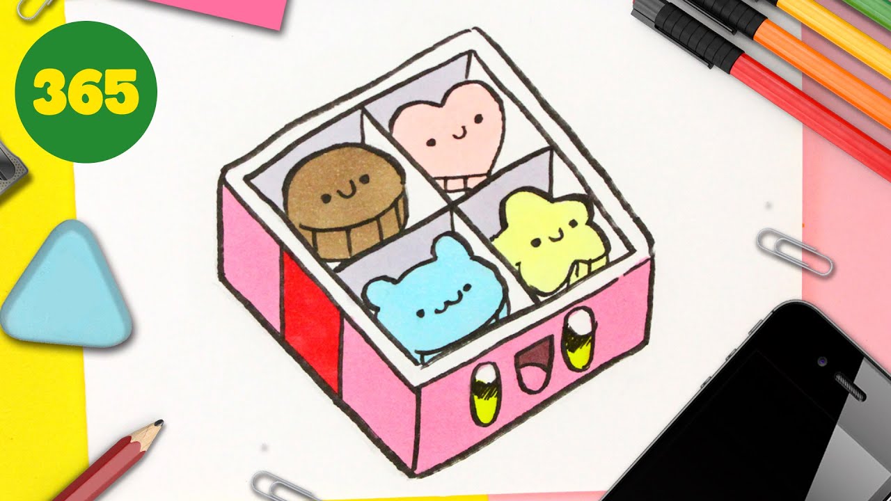 How to Draw a Cute box of chocolates Step by Step – Kawaii Drawing ...