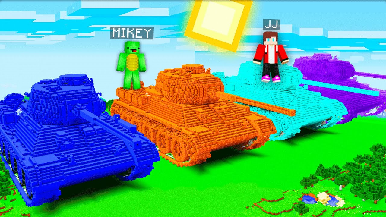 JJ and Mikey FOUND TANKS in Minecraft ? NETHER VS DIAMOND VS LAVA VS ...
