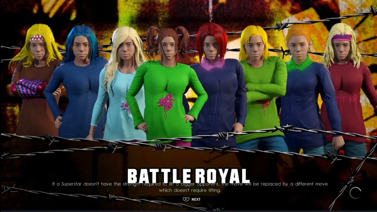 WWE 2K22 CAWS 8-Woman Battle Royal Match 40 - YouTube