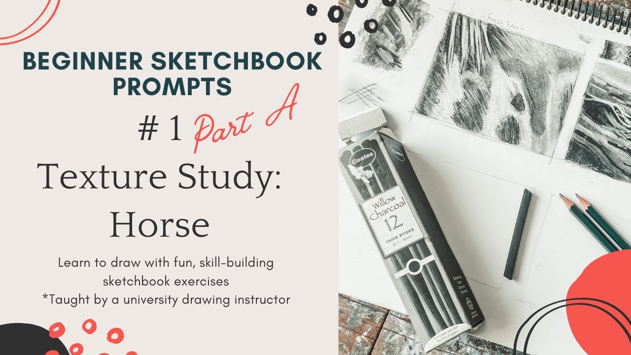Beginner Sketchbook Prompts: Lesson 1 A Texture Studies in Charcoal ...