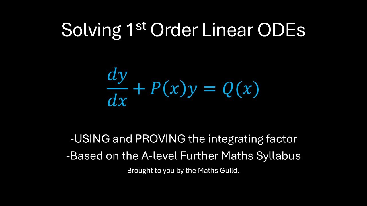 Solving 1st Order Linear ODEs and deriving the integrating factor - YouTube