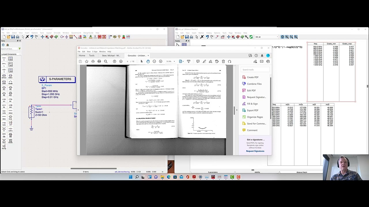 ADS - Simultaneous Conjugate Match of Bilateral Transistor - YouTube