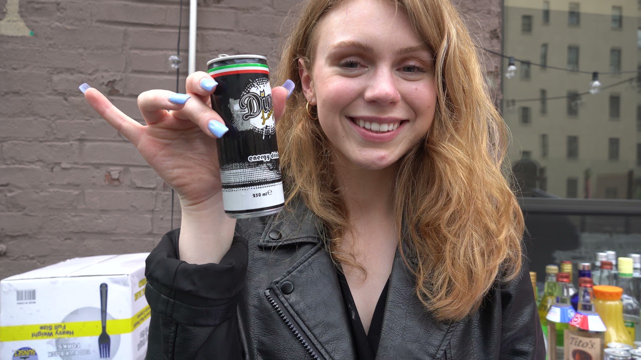 pretty bartender try the energy drink Dino Luzzi - YouTube