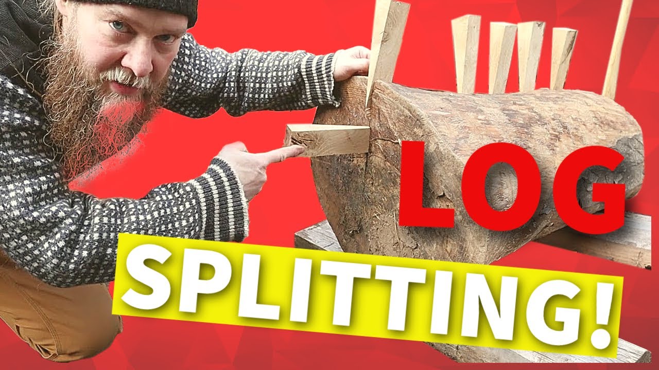 SPLITTING AN ASH LOG With Handtools! Find out Which Ones! - YouTube
