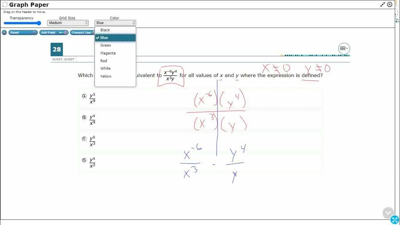 Algebra 1 STAAR Practice Laws of Exponents (A.11B - #18) - YouTube