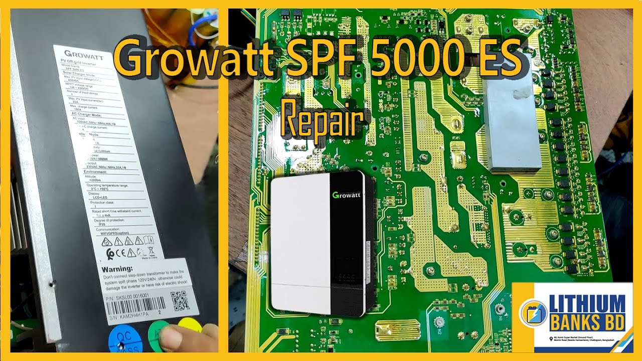 Growatt SPF 5000 ES 48v 5kw Inverter Repair - YouTube