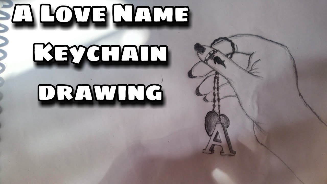 How to draw beautiful☺girl hand A name keychain drawing //A love name ...