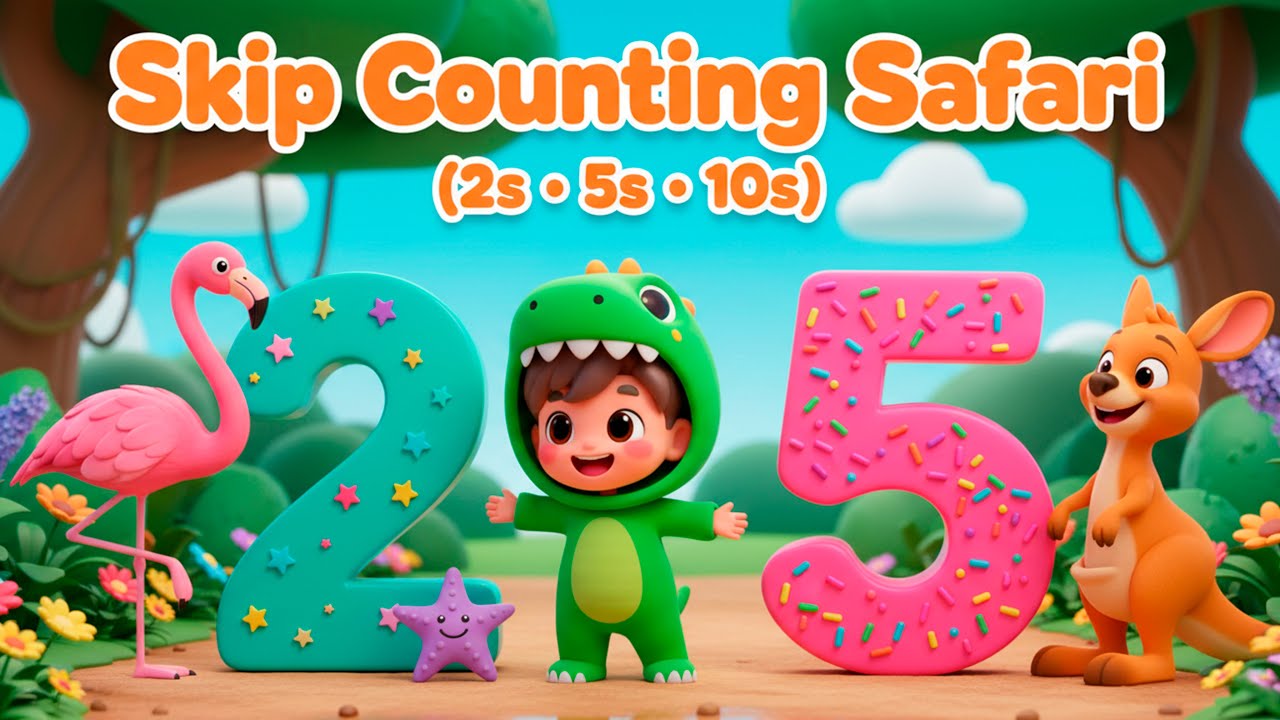 Skip Counting Safari — Count by 2s, 5s & 10s! | Fun Math Song for Kids ...