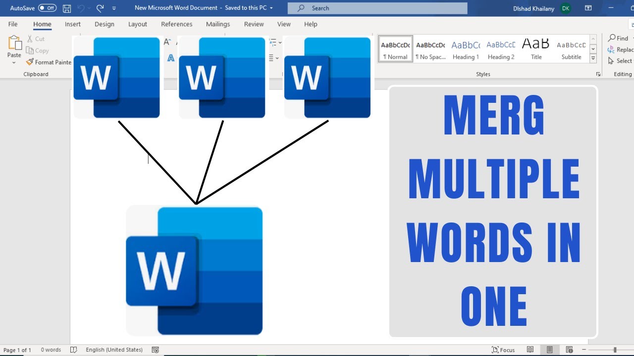 How To Merge Word Documents Combine Multiple Word Document Youtube
