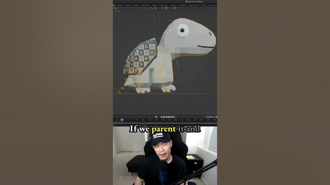 Understand Rig Rotation Issues & Solutions in Blender - Buildbox game - Character 3.4: Dino ...
