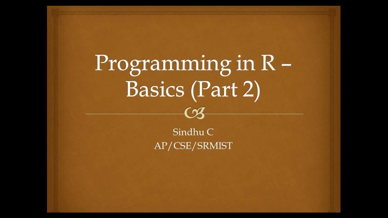 R Basic Commands Part 2 - YouTube