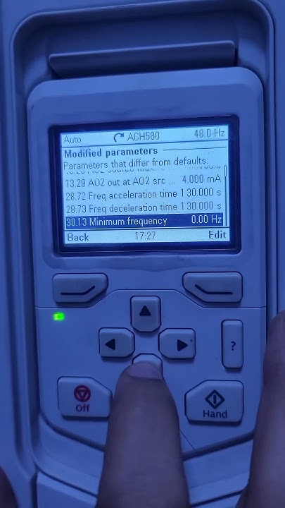 ABB VFD ACH580 (parameter settings put motor data ) - YouTube