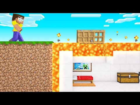 I BUILT A SECRET BASE Under LAVA In MINECRAFT!