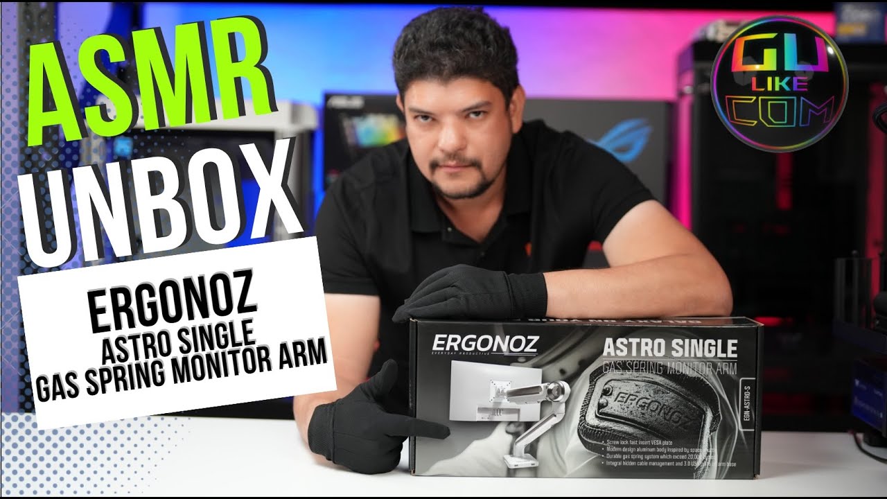 ASMR UNBOX ERGONOZ ASTRO SINGLE GAS SPRING MONITOR ARM - YouTube