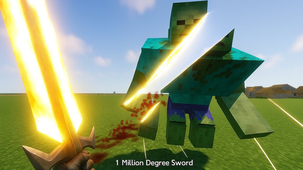 1 Million Degrees Sword vs Mutant Monsters in Minecraft - YouTube