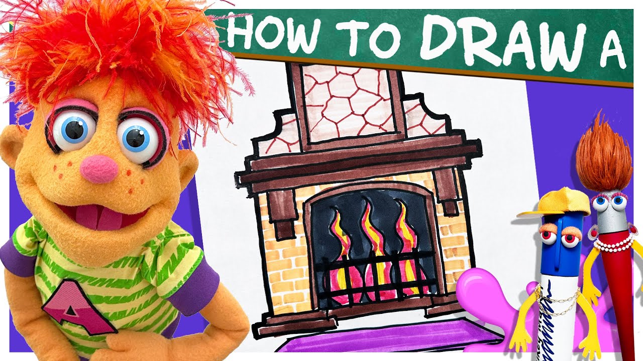 How To Draw A Cozy Fire Place | Art Tutorial for Kids | Artie's Show ...