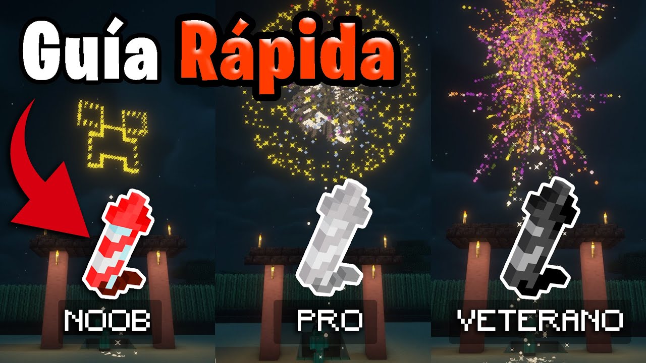 Tutorial Fuegos Artificiales MINECRAFT Guía como hacer cohetes y todas ...