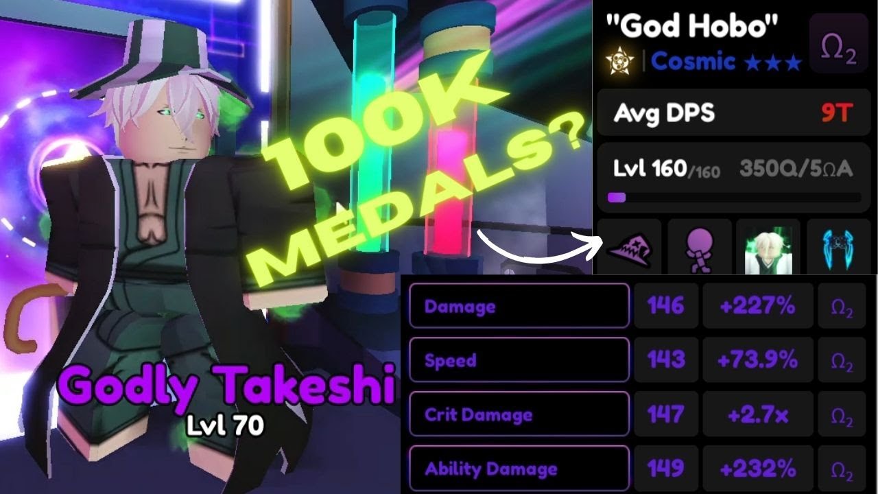 GODLY TAKESHI SHOWCASE! INSANE DAMAGE! META UNIT? 100K MEDALS! - YouTube