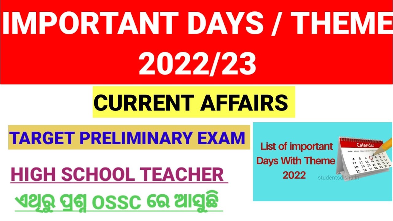 IMPORTANT DAYS & THEME 2022/23 FOR REGULAR HIGH SCHOOL TEACHER ...