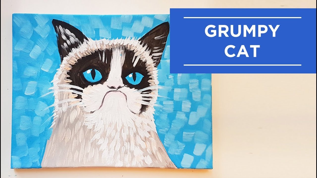 DIY Painting Grumpy Cat - Easy Tutorial with a PDF Guide FREE DOWNLOAD ...