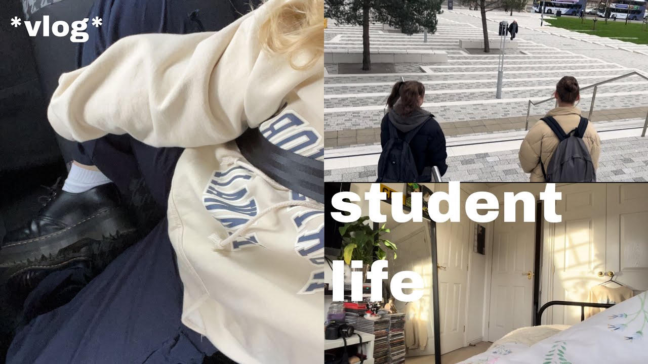 student life: library studying, self care, working out 💭🕊️🌿 - YouTube