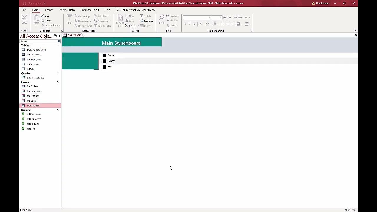 Microsoft Access Switchboards - YouTube