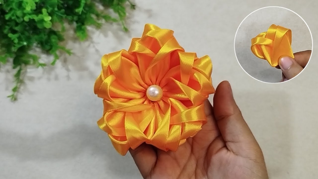 How to Make Ribbon Flowers / Ribbon Flower Crafts Ideas / Making Ribbon ...