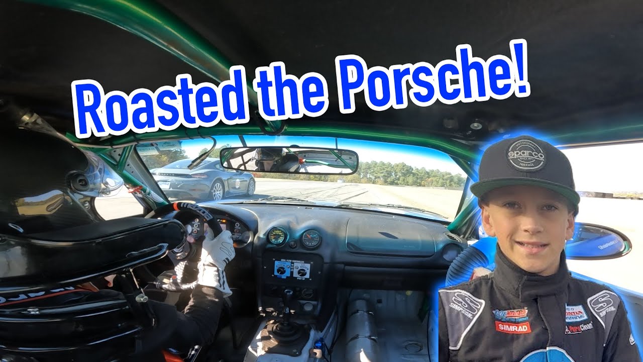 115 MPH Spec Miata vs 180 MPH Porsche - ViR - YouTube