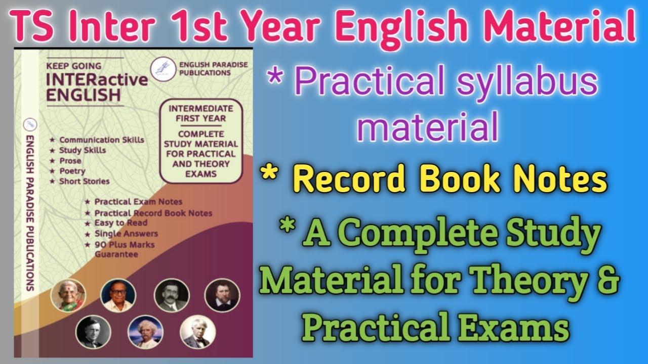 TS Inter 1st Year English Material Available Now - YouTube